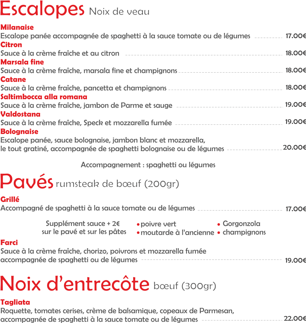 Spécialités - La Fossetta Lille